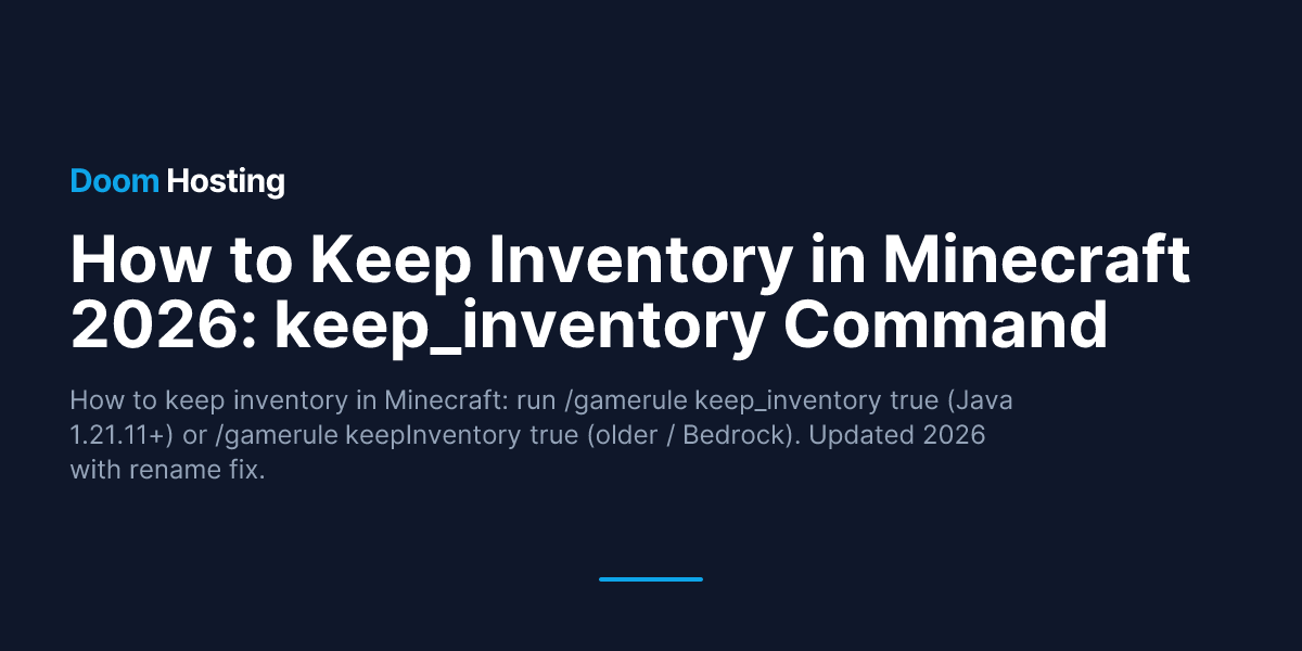 How to Keep Inventory in Minecraft 2026: keep_inventory Command ...