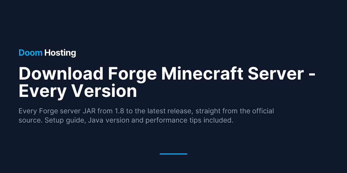 Download Forge Server JAR - All Versions | DoomHosting