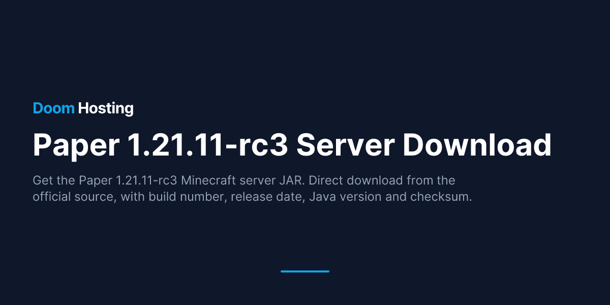 Download Paper 1.21.11-rc3 Server JAR | DoomHosting