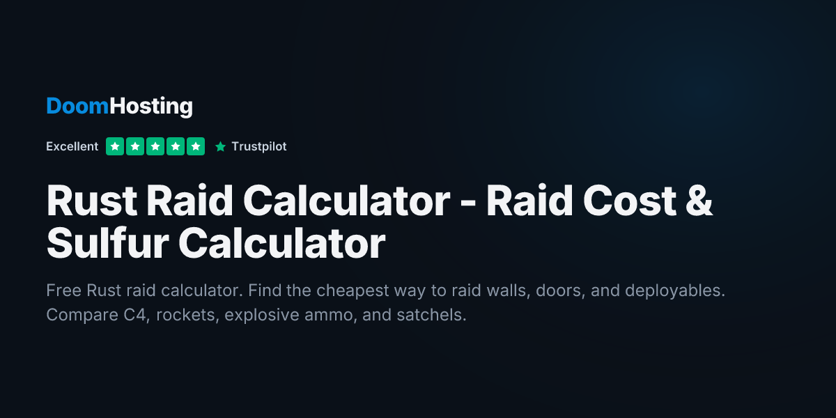 Rust Raid Calculator - C4, Rockets & Explosive Ammo Costs | DoomHosting